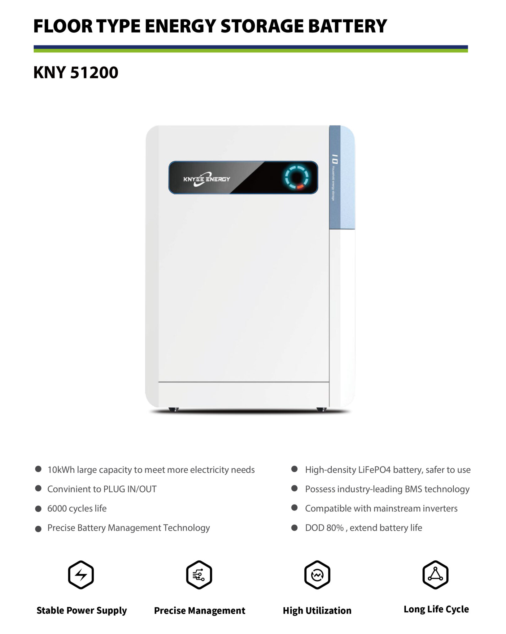 Kynee Floor Type Energy Storage Battery 10.12kW